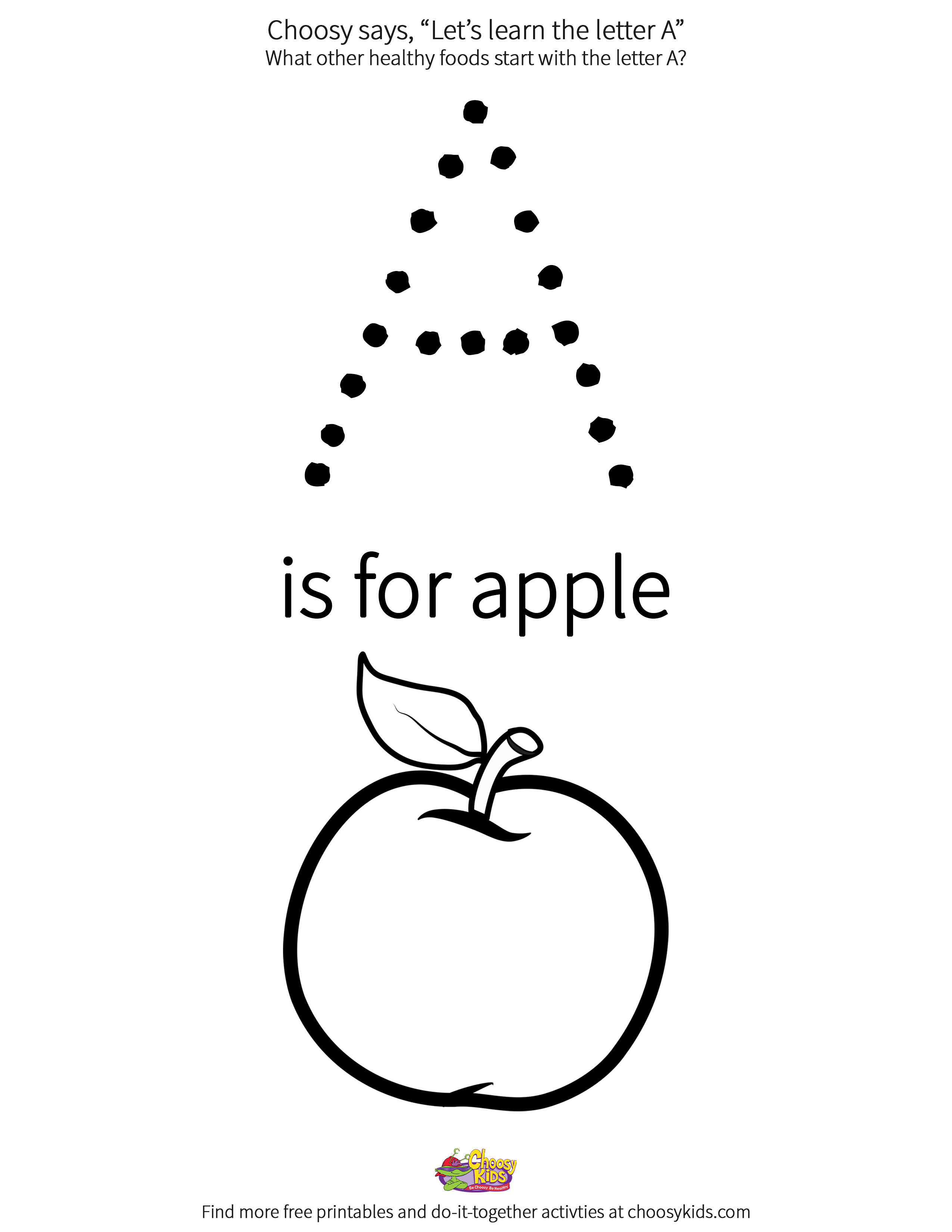 Learning Letters A Printable – Choosy Kids